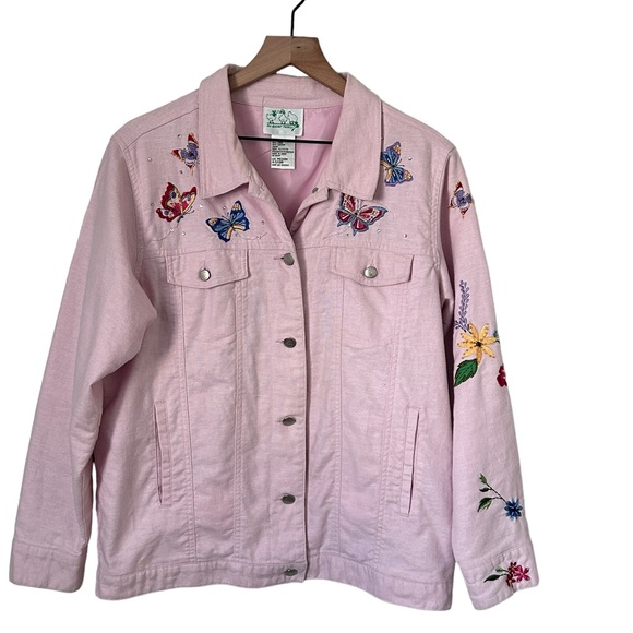 Quacker Factory | Jackets & Coats | Quacker Factory Pink Linen Blend ...